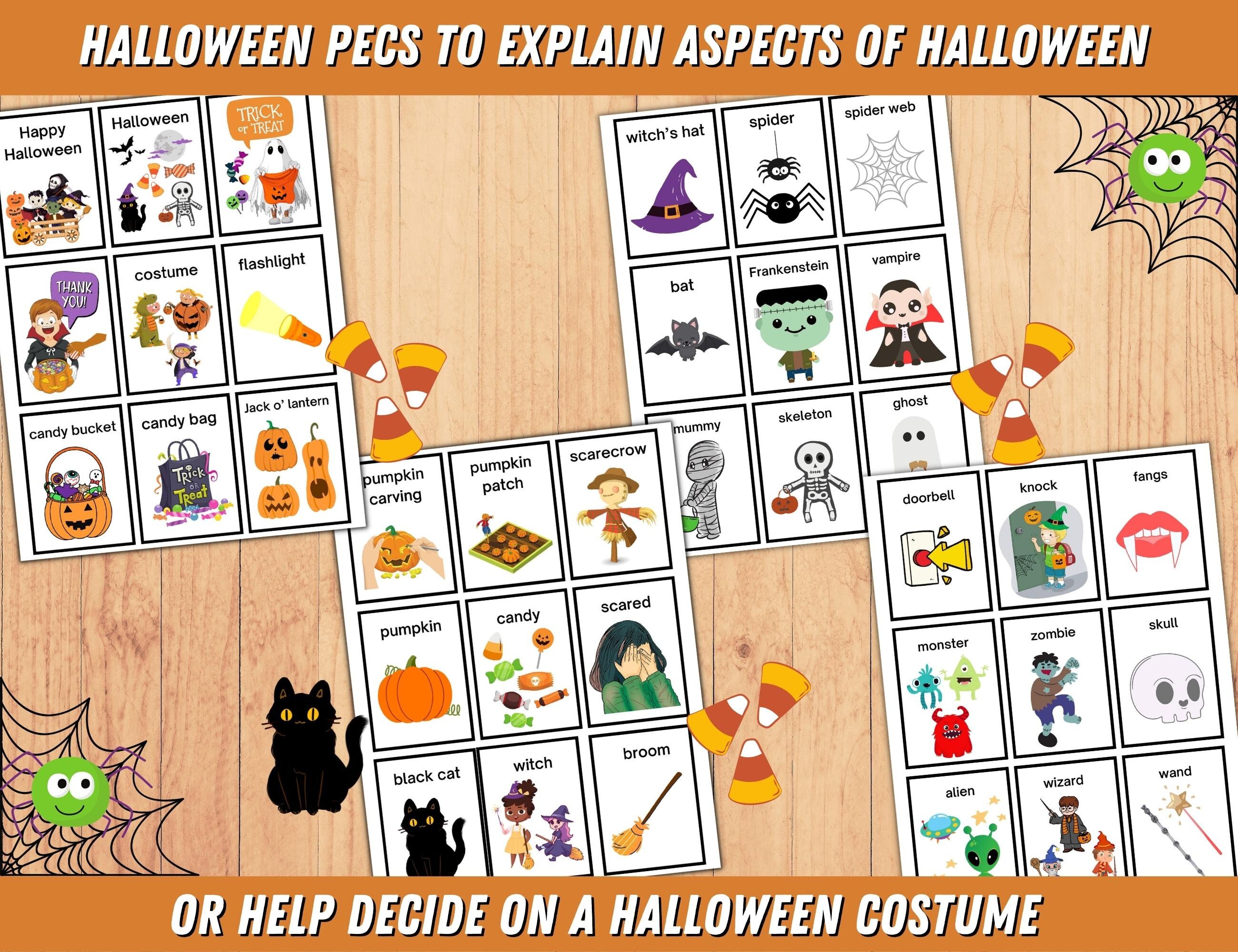 Halloween PECs Cards Printable Nonverbal Visual Cards Cue - Etsy Canada