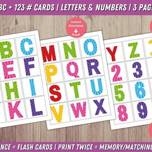 Printable ABC Numbers Flashcards Memory Game, Learning Resources ...