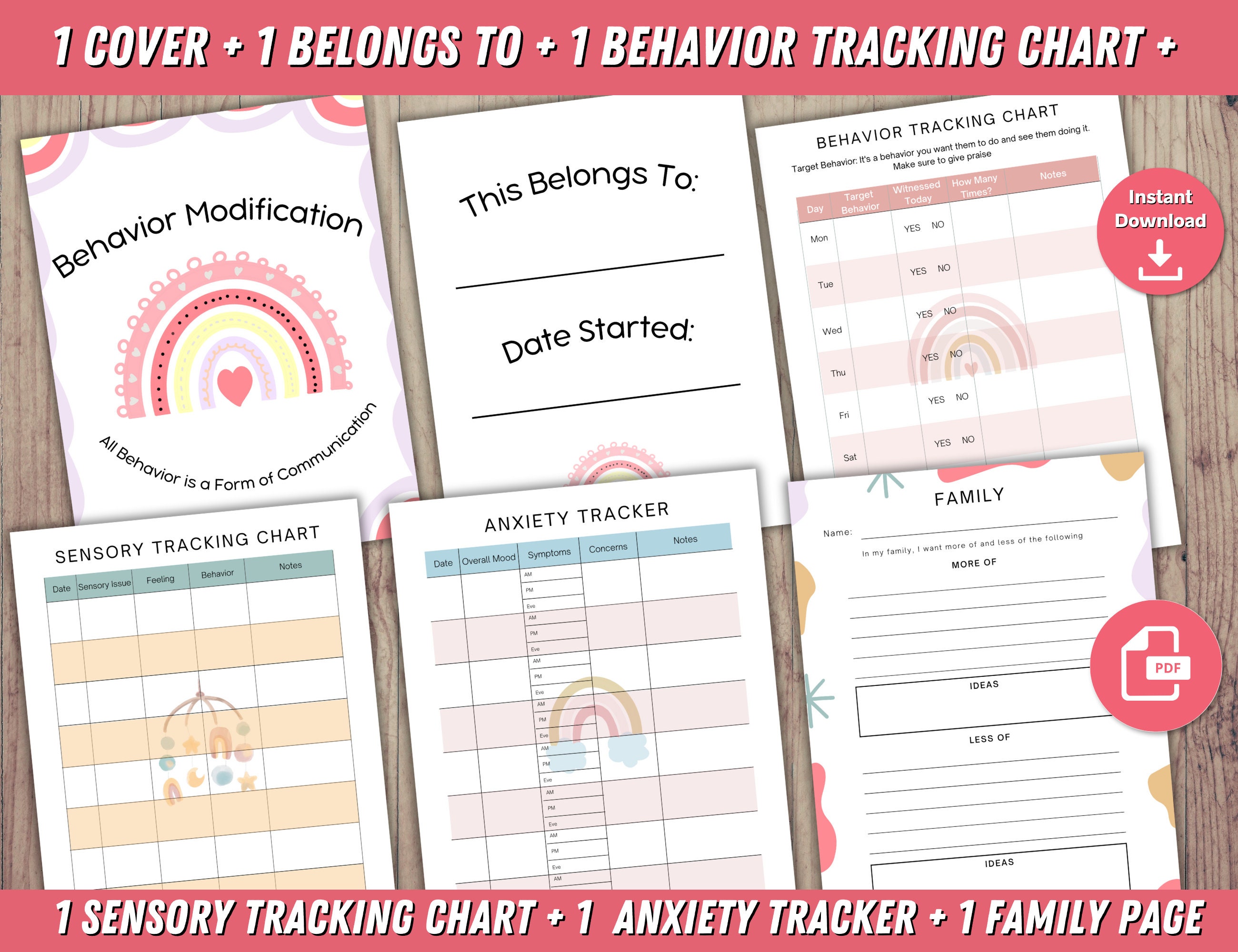 Boho Behavior Communication Printable, Documentation and Progress ...