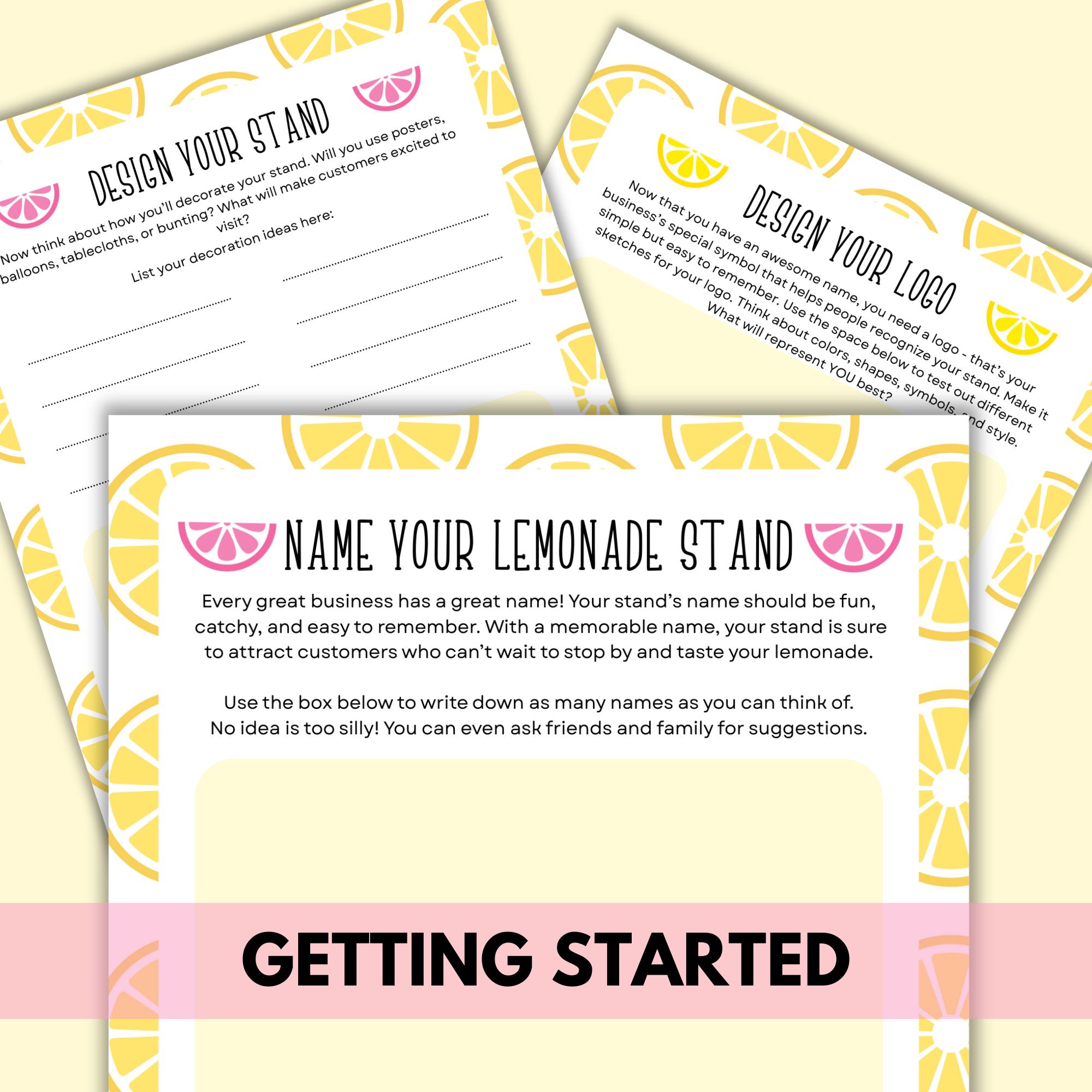 Lemonade Stand Printable Planner for Kids, Lemonade Stand Kit, Kids DIY Lemonade Shop, Lemonade ...