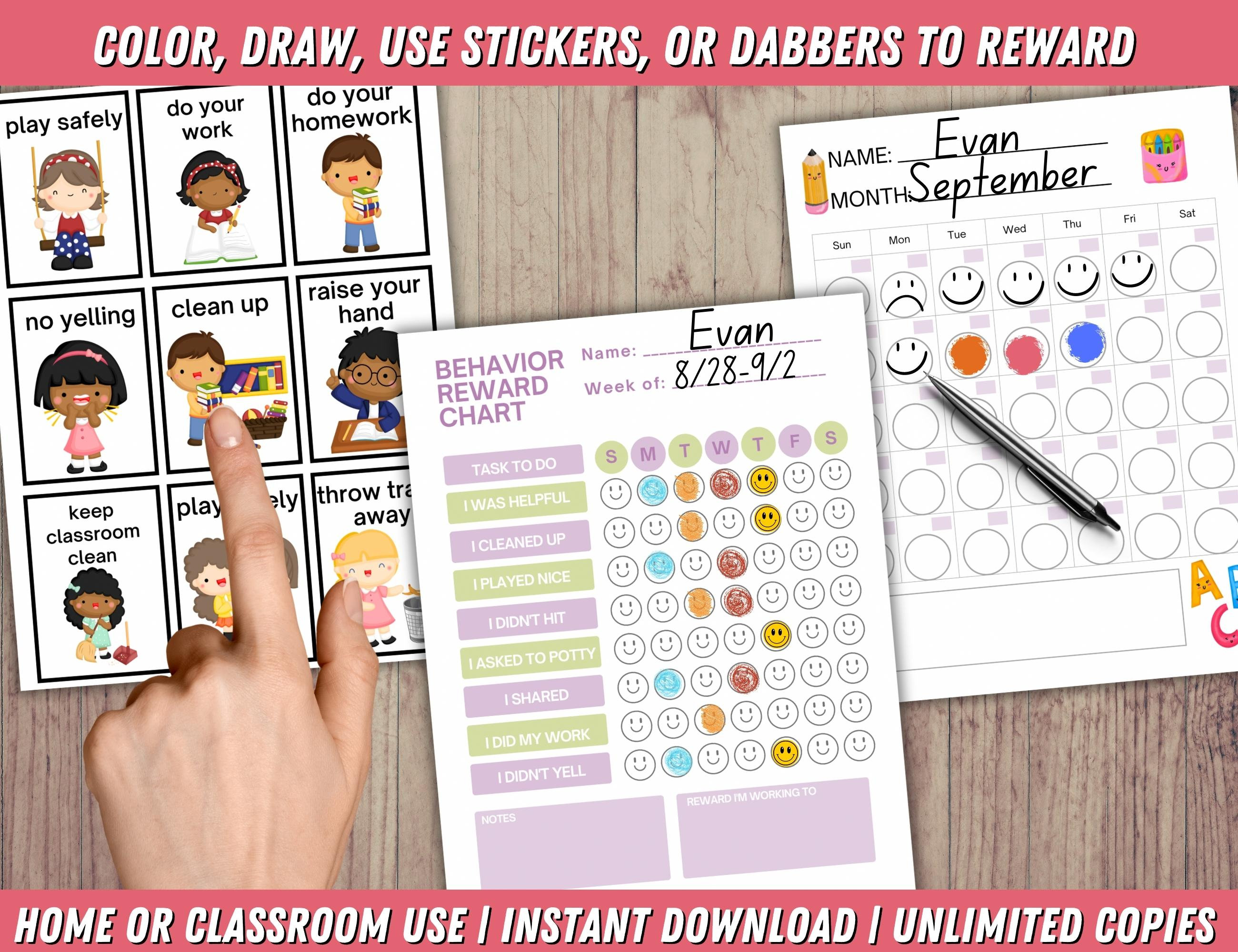Kid’s Printable Behavior Bundle, 27 Behavior Communication Cards ...