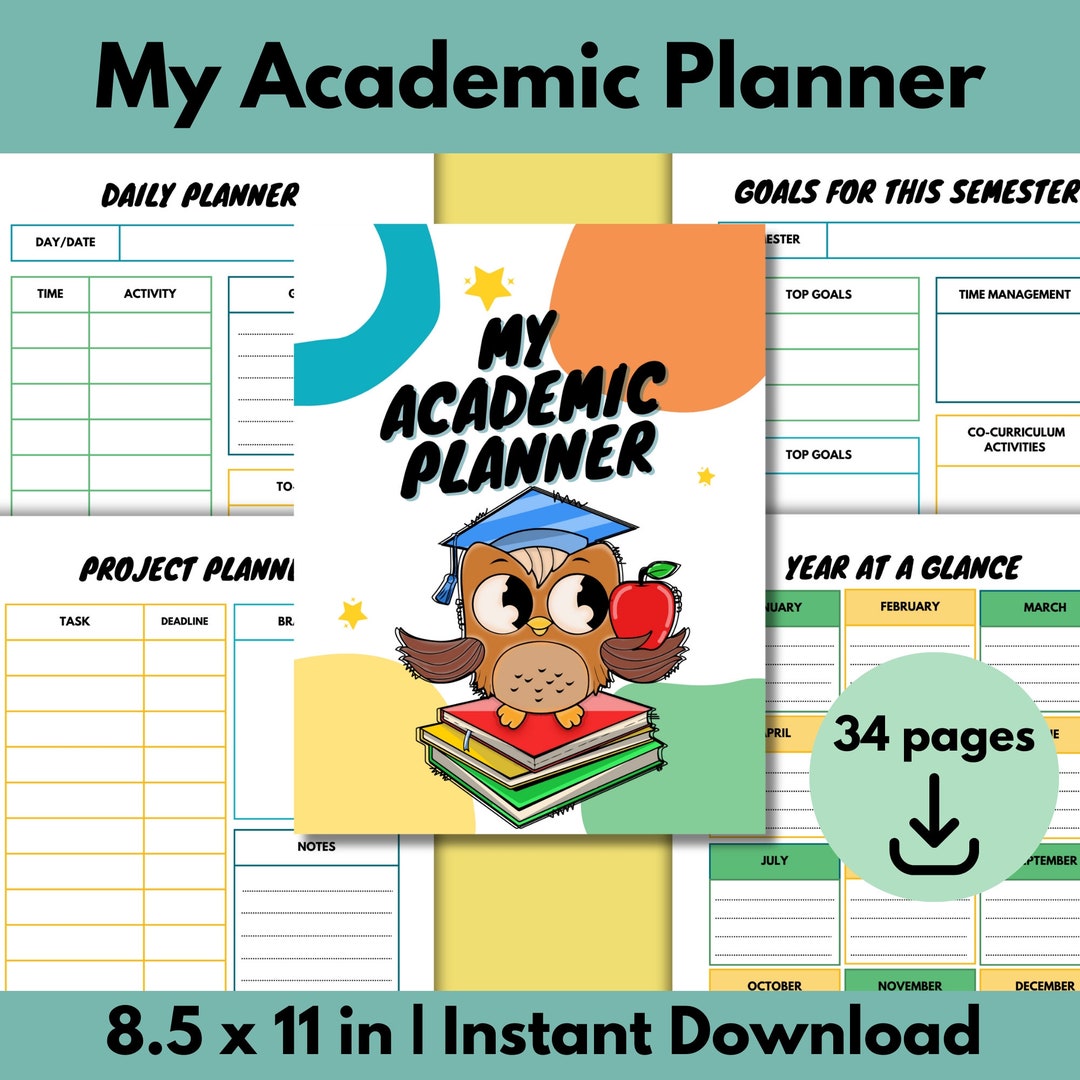 Academic Planner, Student Planner Printable, Semester Planner ...