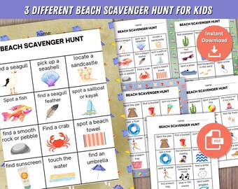 Ocean Scavenger Hunt, Free Nature Poster, Ocean Wall Art, Beach Hunt ...