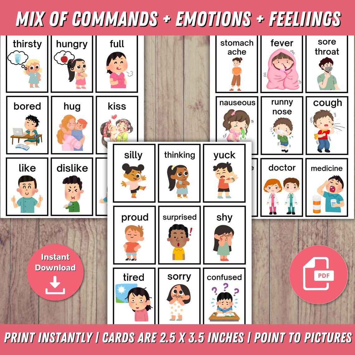 Printable Emotions Pecs Communication Cards, Autism Communication ...