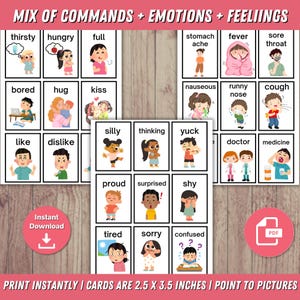 Printable Emotions Pecs Communication Cards, Autism Communication ...