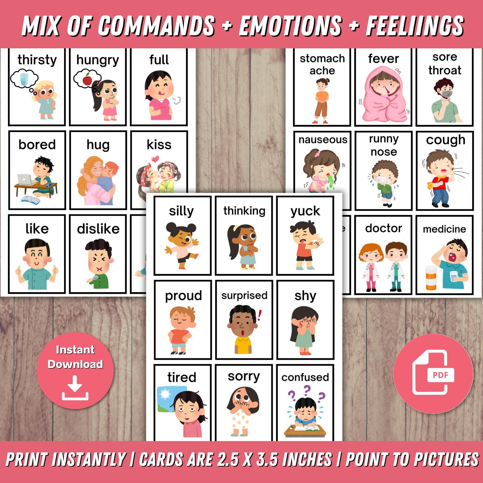 Printable Emotions Pecs Communication Cards, Autism Communication ...