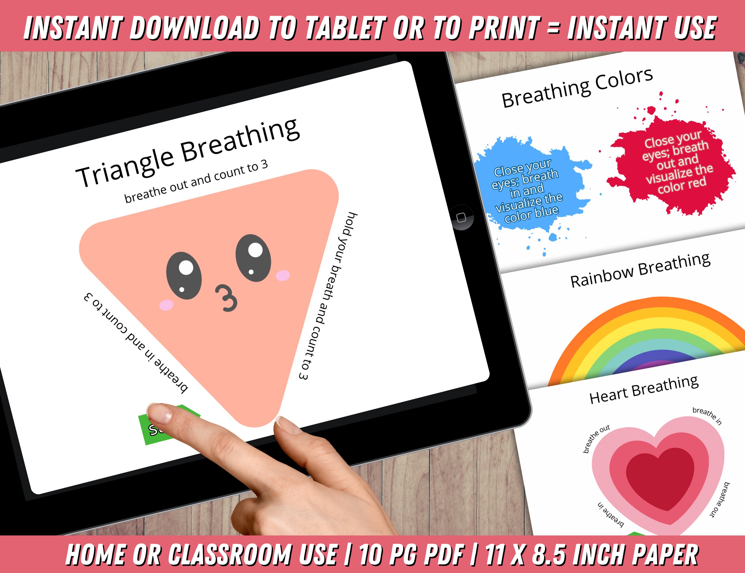 Calming Breathing Exercises for Calm Down Corner, Emotions Printable ...