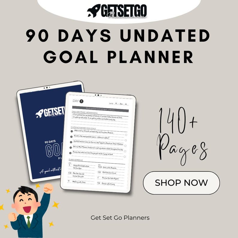 90-day Undated Goal Planner | Self-designed Life & Productivity Journal | Vision Board, Habit ...