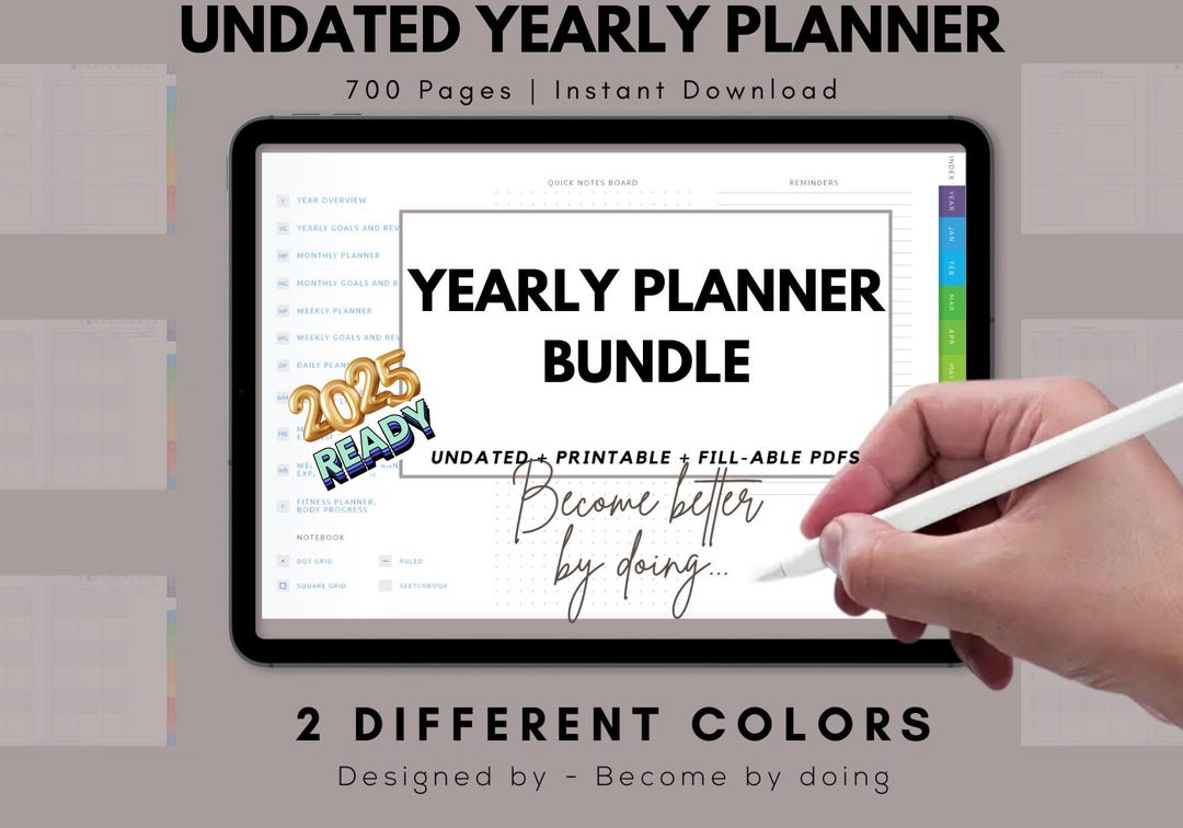 Undated Digital Planner Bundle 2022, Goodnotes Templates, iPad Pro ...