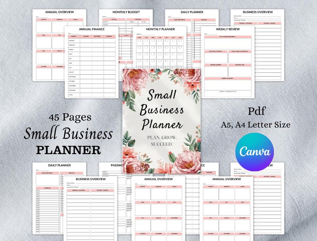 Small Business Planner | Business Organization, Finance & Goal Tracking ...