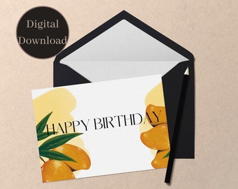 Mango Birthday Card - Etsy