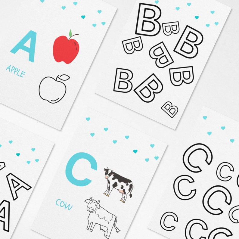 Printable English Alphabets With Related Pictures Coloring Workbook ...