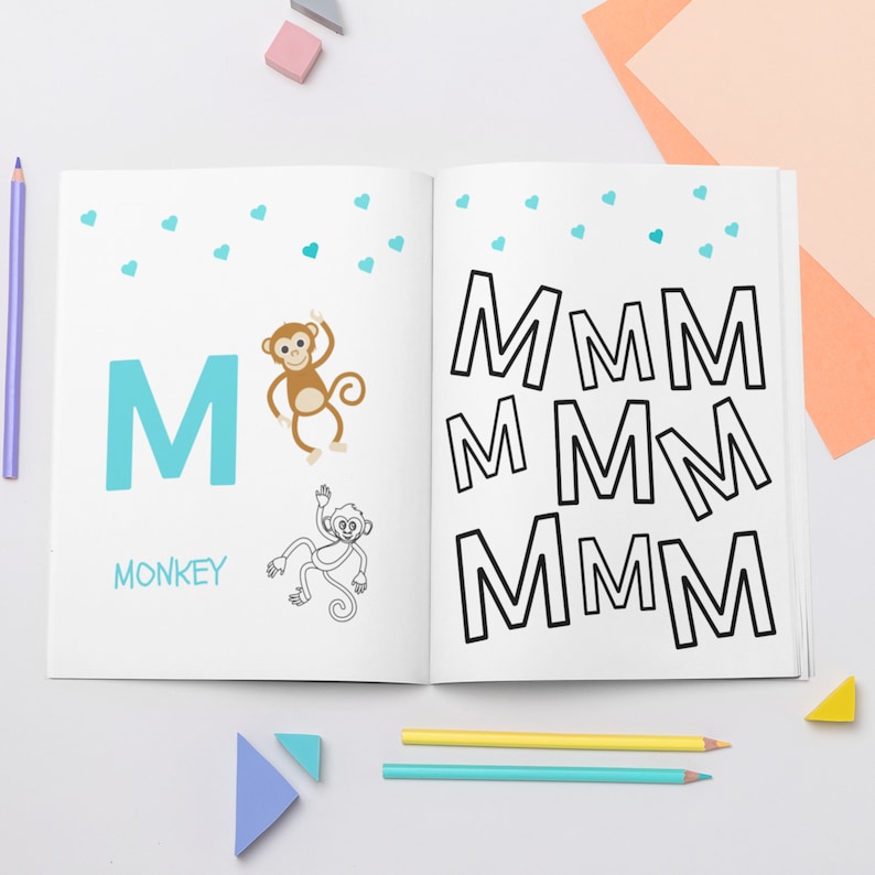 Printable English Alphabets With Related Pictures Coloring Workbook ...