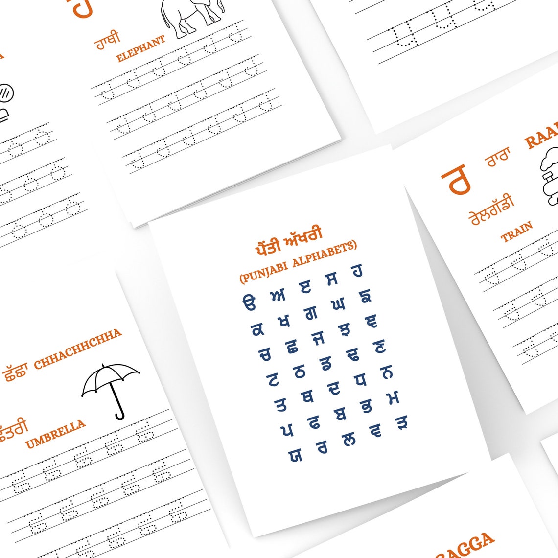 Punjabi Alphabets Tracing Worksheets Learn to Write Punjabi | Etsy