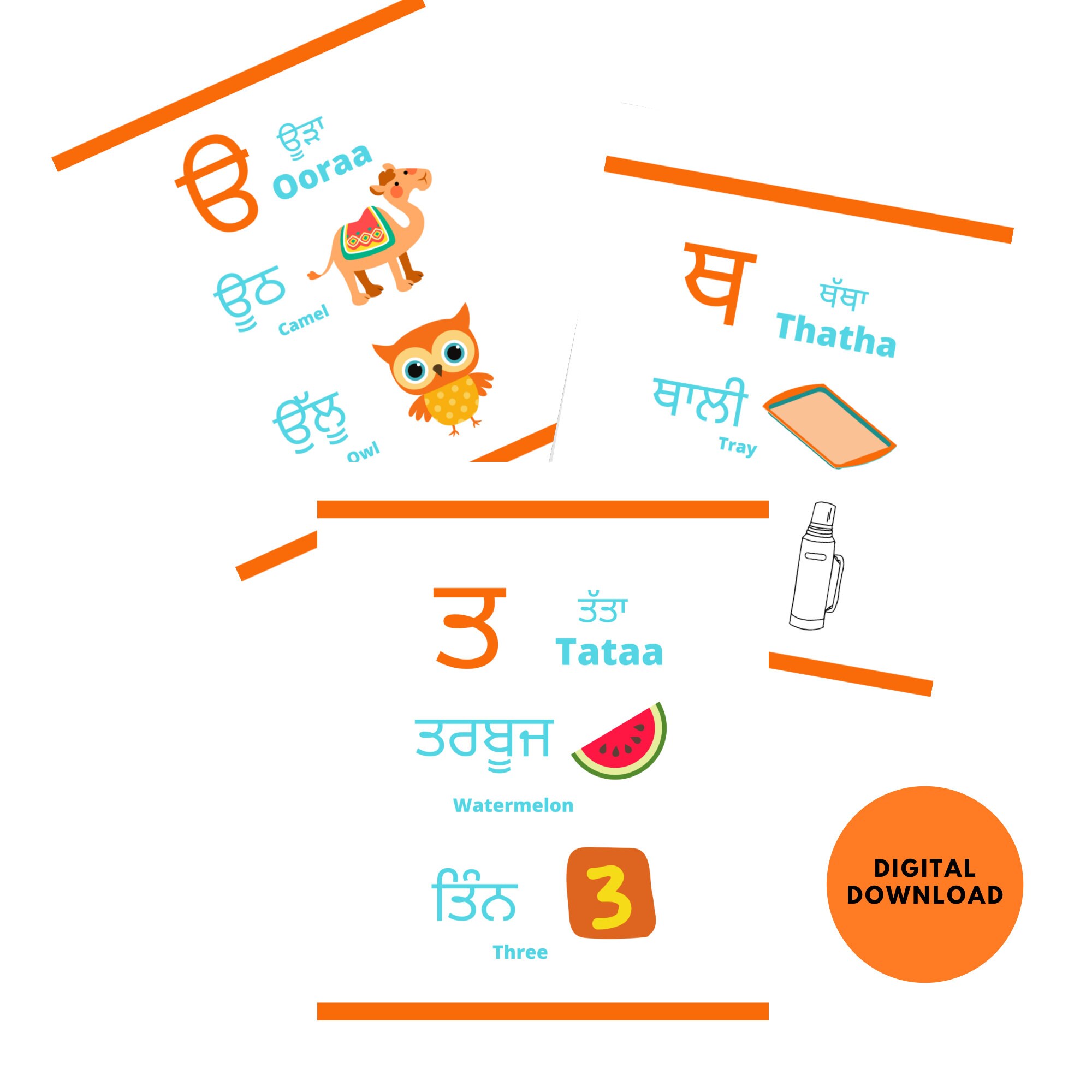 Gurmukhi Alphabet Learning Workbook, Punjabi Tracing and Coloring ...