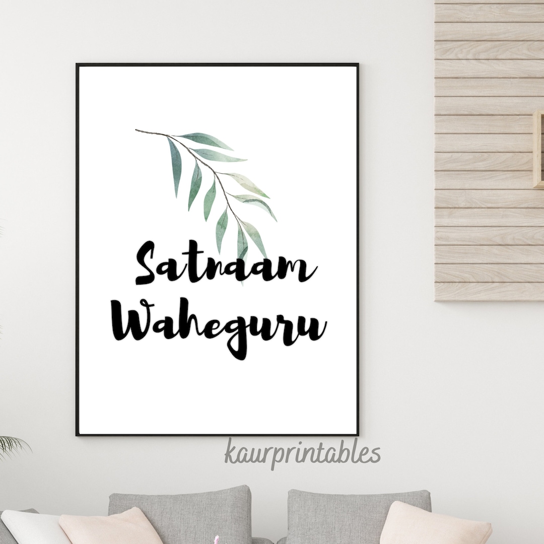 Satnaam Waheguru Printable Wall Poster | Gurbani Art | Sikh Home Decor ...
