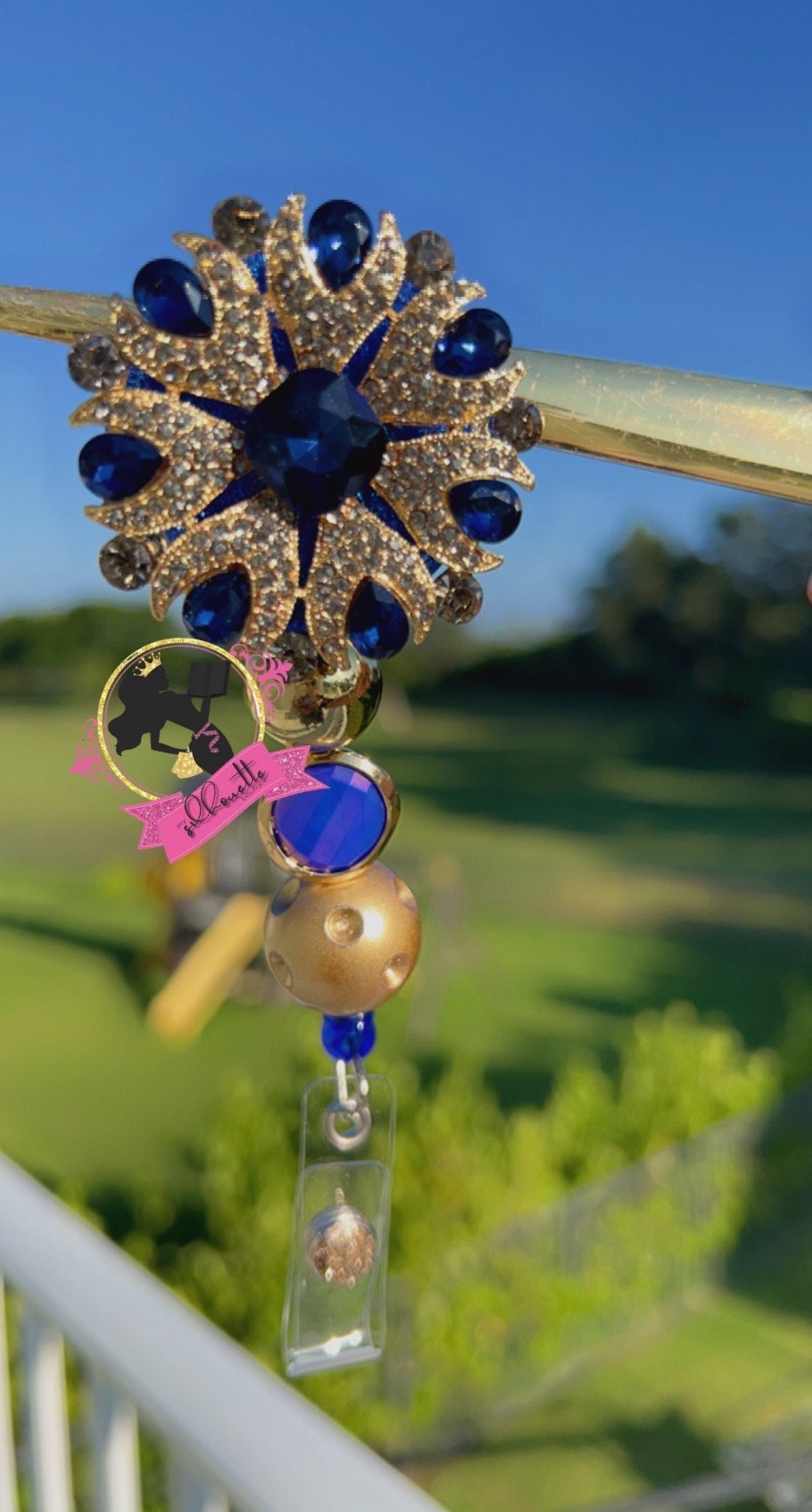 Blue Ocean Bling 5 Badge Reel, Custom Badge, Rhinestone Badge Reel ...