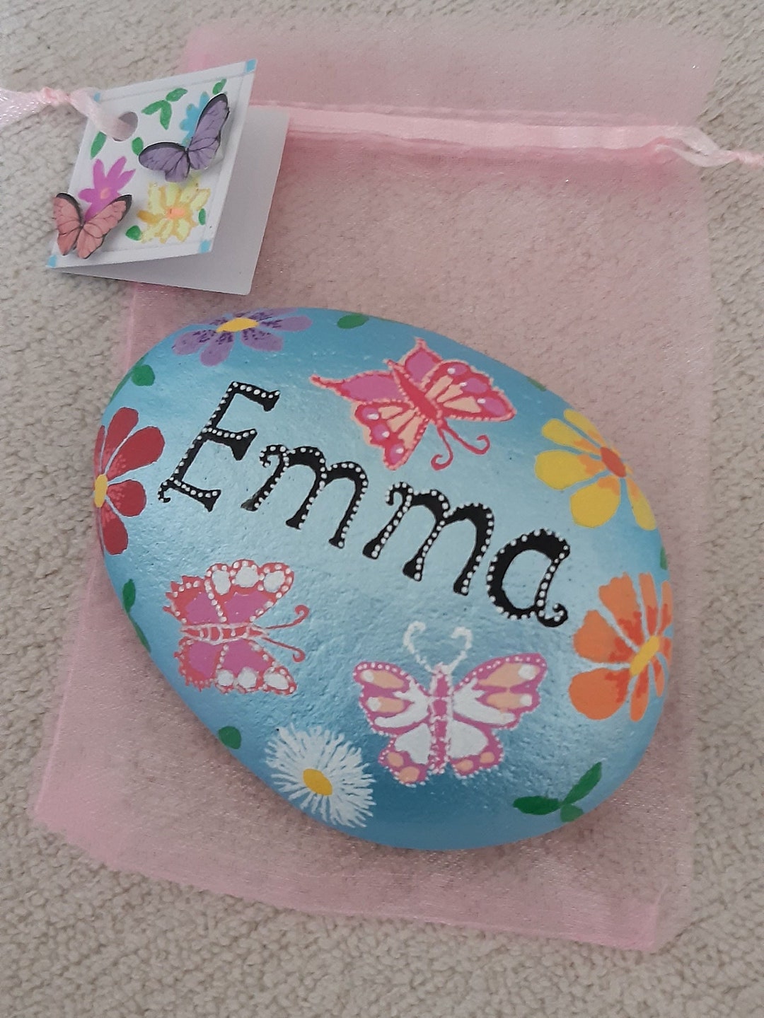 Name Stone. Hand Painted Pebbles. Painted Rock Art. Child's Name. Gift ...