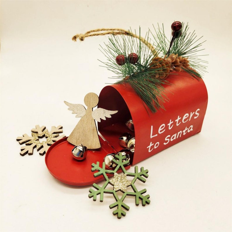 Letters To Santa Christmas Ornaments Metal Mailbox Etsy