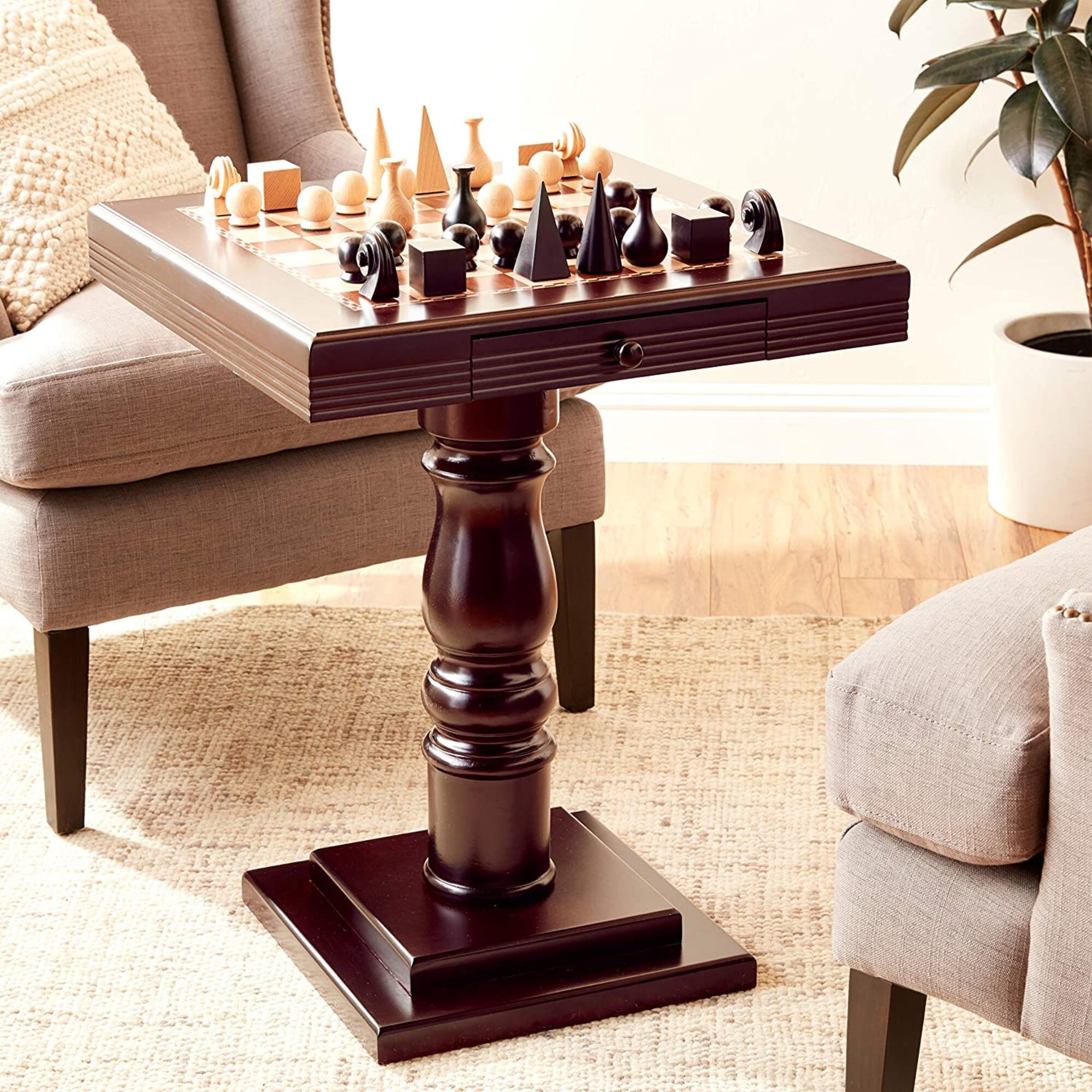 Beautiful Handmade Chess Table With Two Drawers Christmas - Etsy