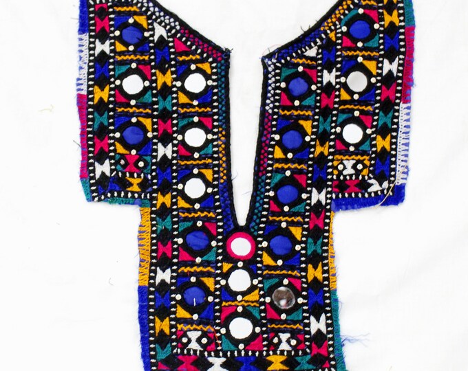 Heavy Mirror Work Neck Yokes Sindh Embroidery Patches Traditional ...