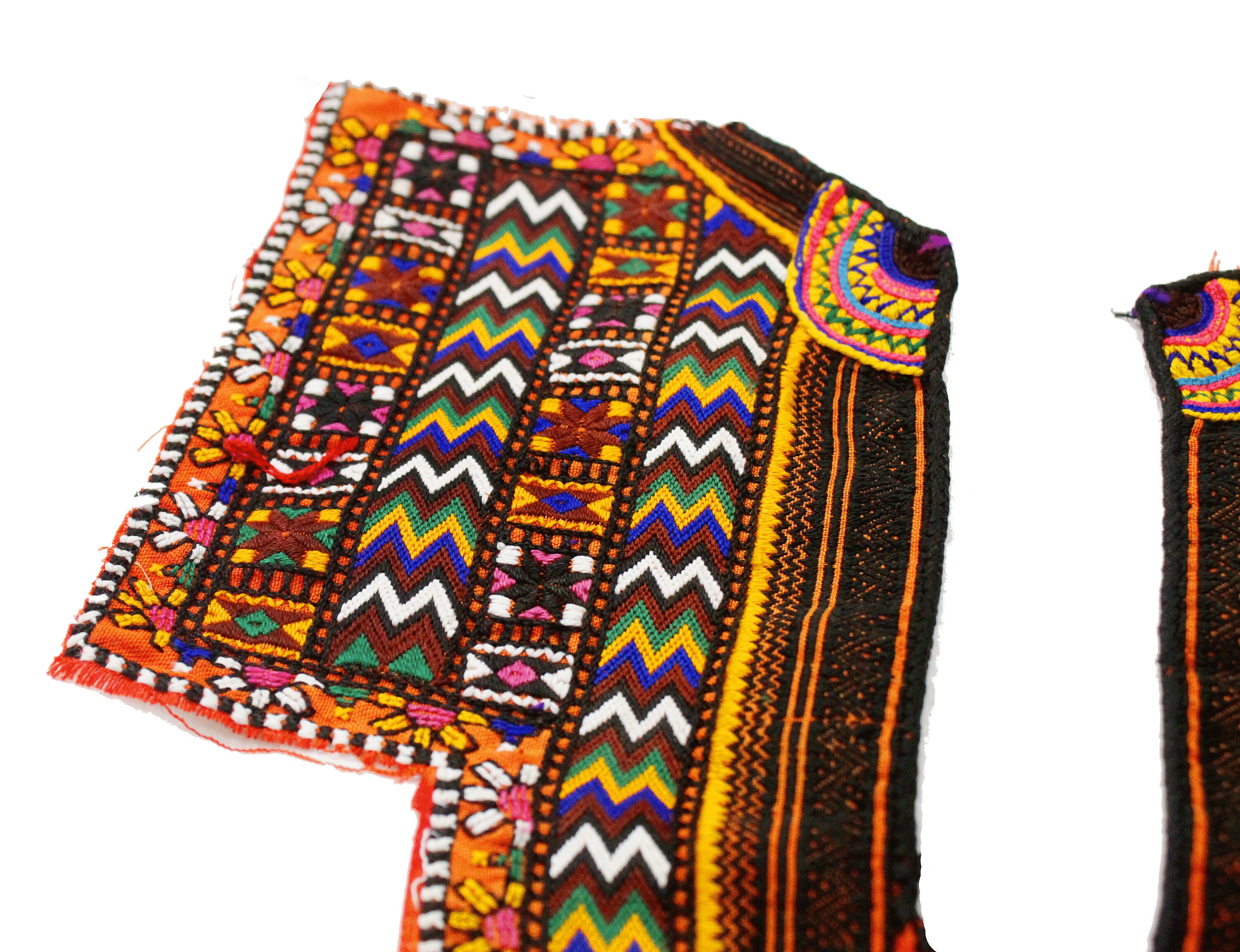 Heavy Mirror Work Neck Yokes Sindh Embroidery Patches Traditional ...