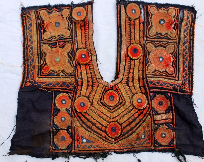 Zari Work Neck Yokes - Sindh Embroidery Patches - Traditional Banjara ...