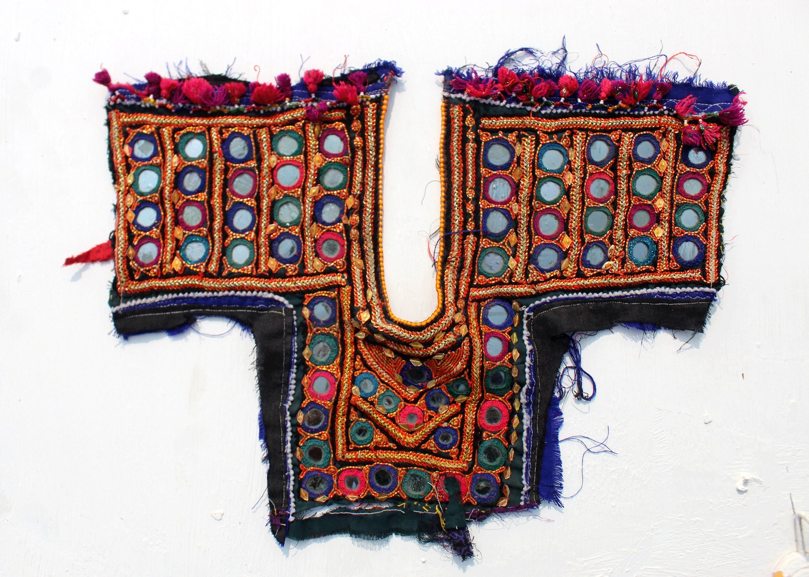 Vintage Banjara Yoke,mirror Work Patch,appliques Embroidery Dressdesign ...