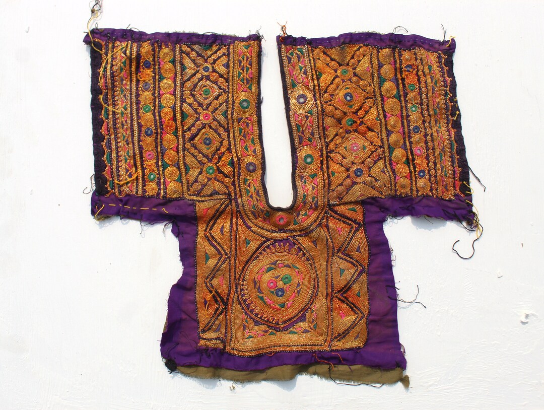 Zari Work Neck Yokes Sindh Embroidery Patches Traditional - Etsy