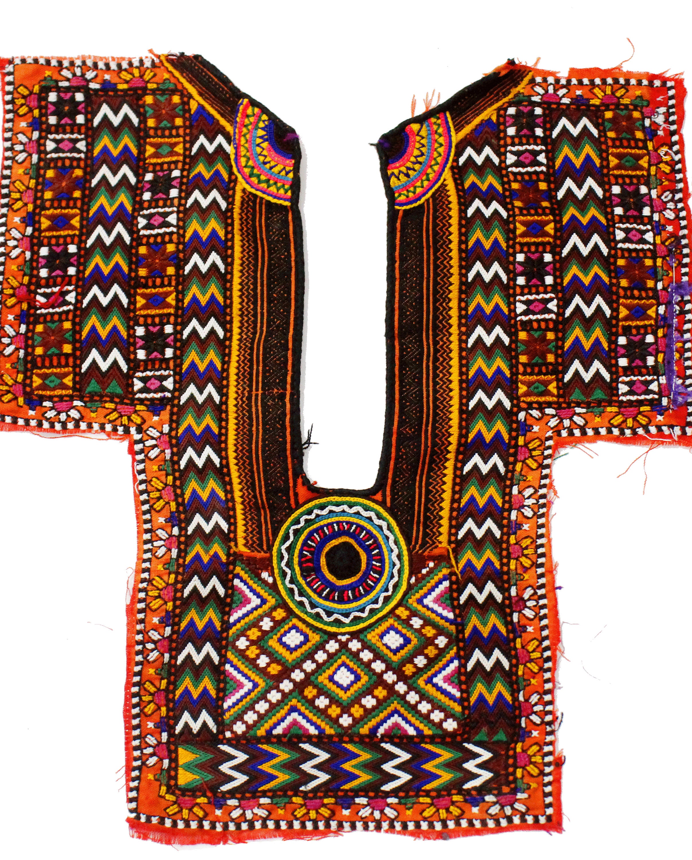 Heavy Mirror Work Neck Yokes Sindh Embroidery Patches Traditional ...