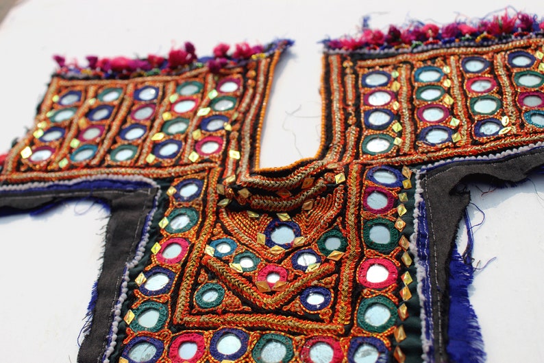Vintage Banjara Yoke,mirror Work Patch,appliques Embroidery Dressdesign ...