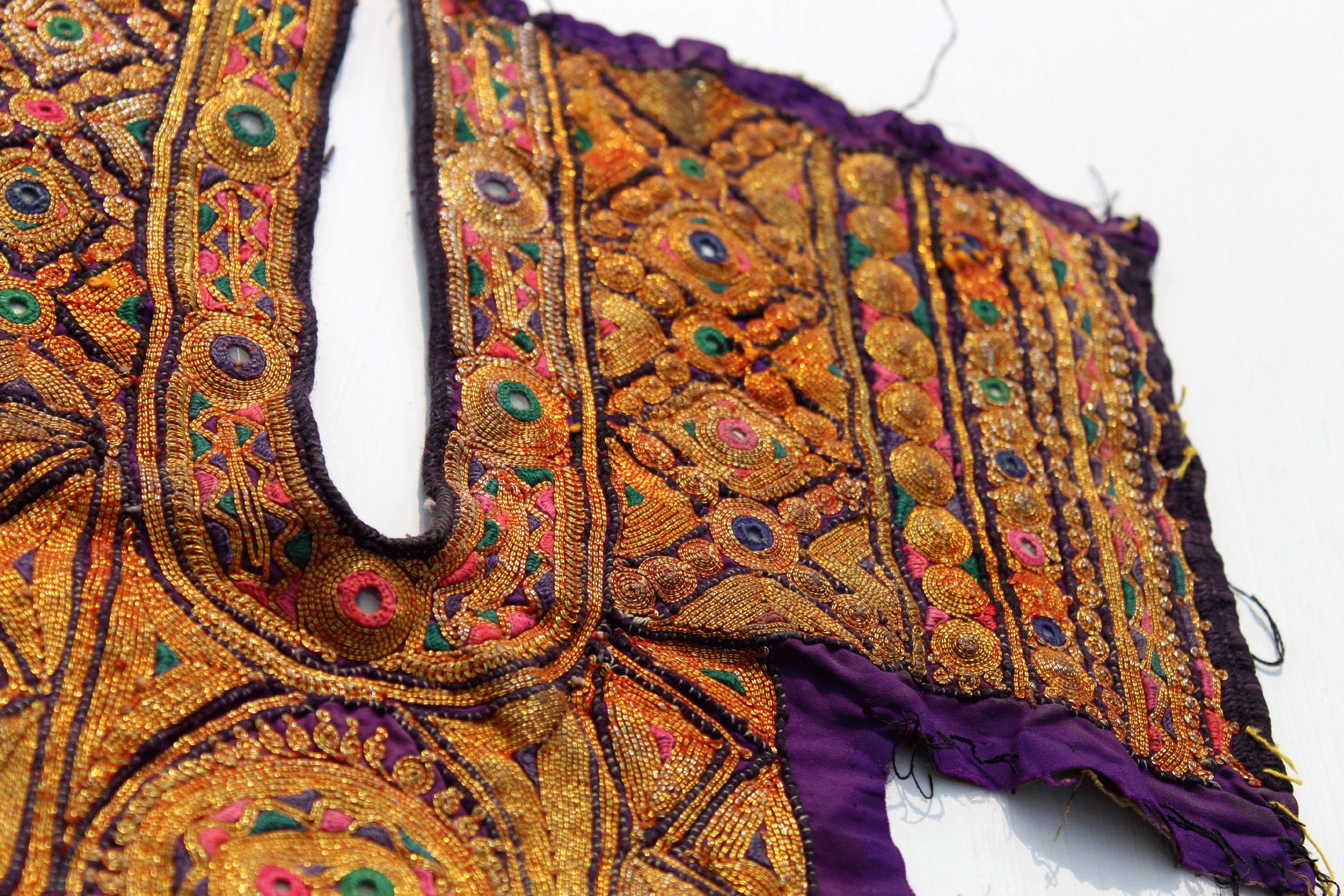 Zari Work Neck Yokes Sindh Embroidery Patches Traditional - Etsy