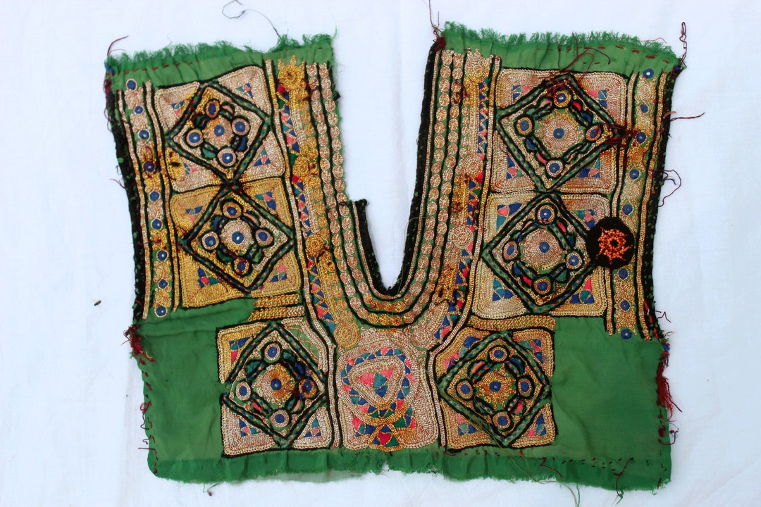 Zari Work Neck Yokes - Sindh Embroidery Patches - Traditional Banjara ...