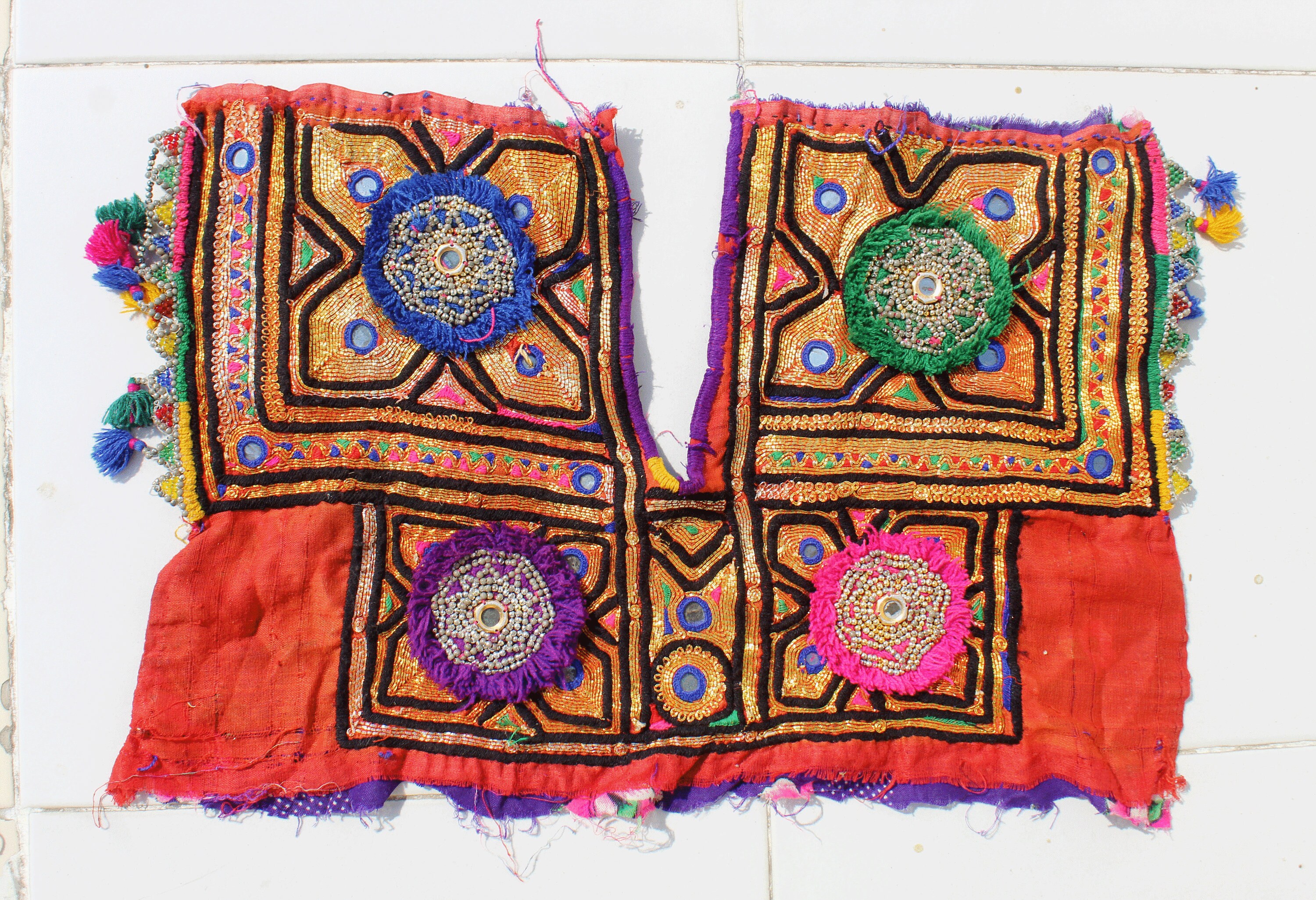 Vintage Boho Banjara Embroidered Neck Yoke,banjara Embroidery Collar ...