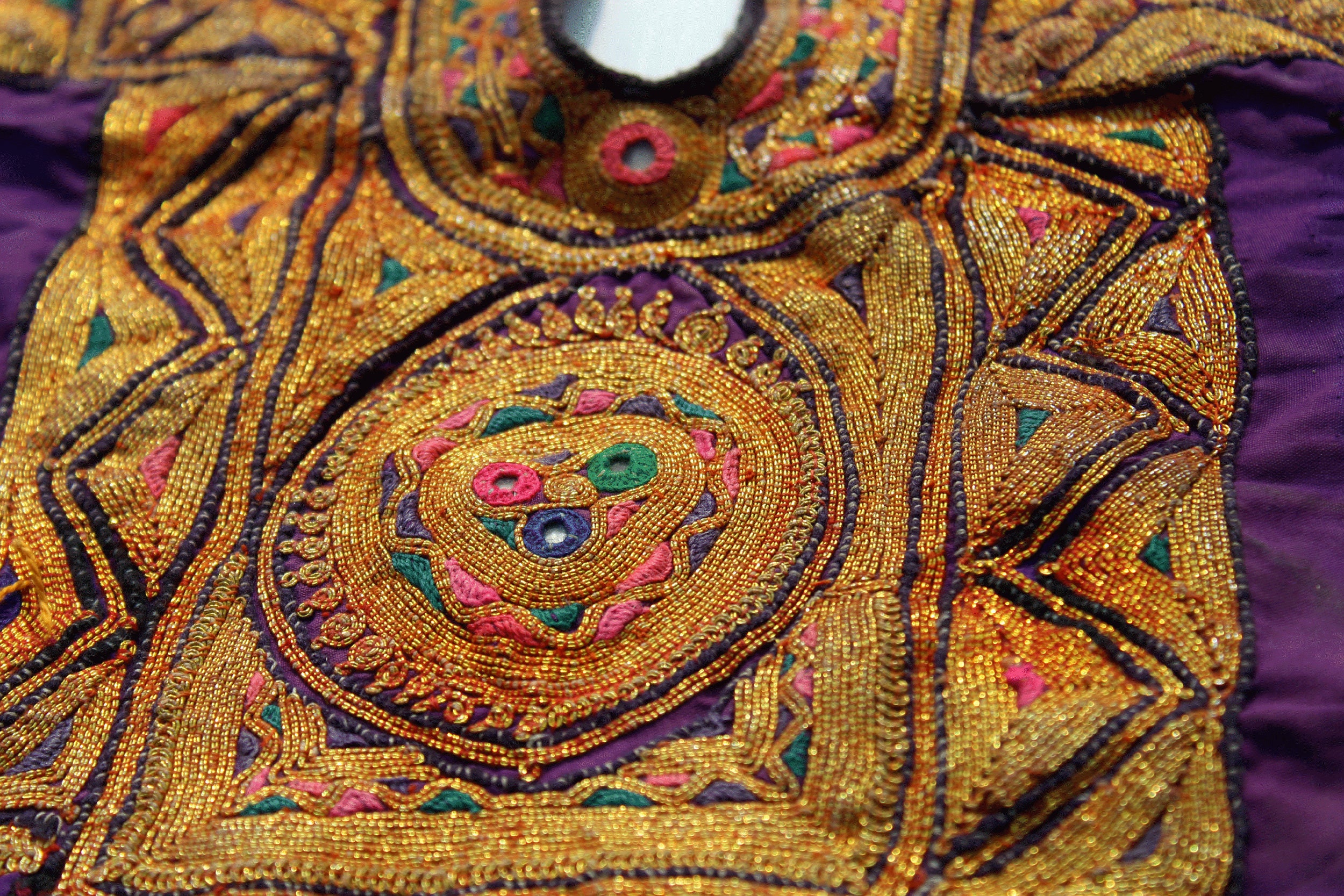 Zari Work Neck Yokes Sindh Embroidery Patches Traditional - Etsy