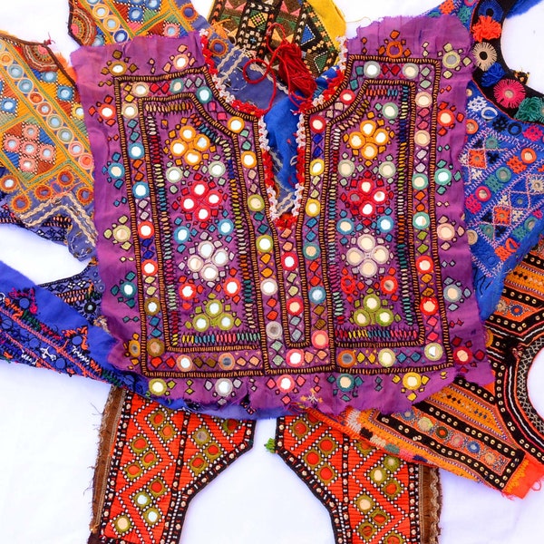 Vintage Banjara Yoke,mirror Work Patch,appliques Embroidery Dressdesign ...