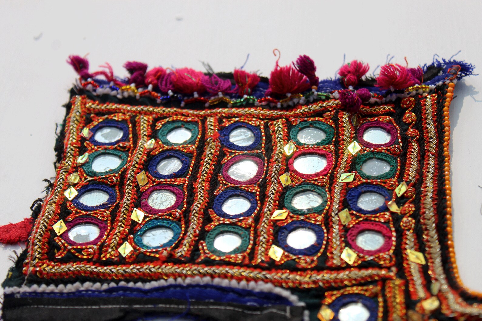 Vintage Banjara Yoke,mirror Work Patch,appliques Embroidery Dressdesign ...