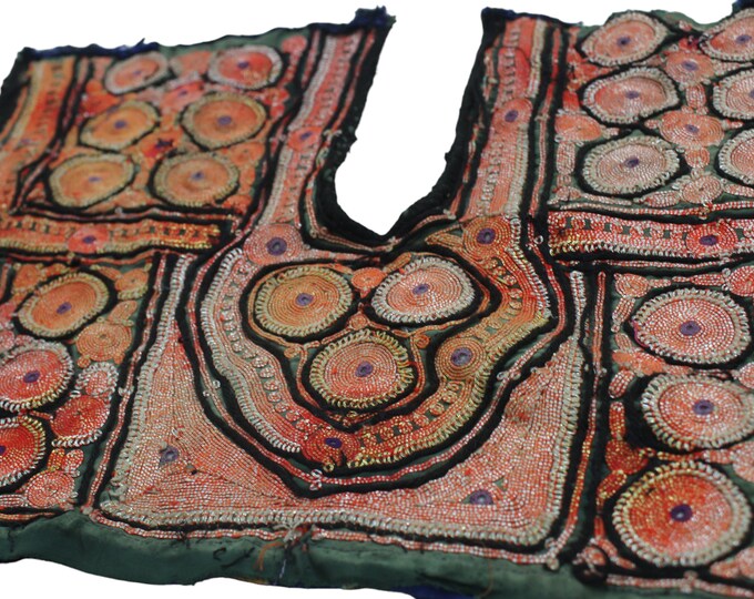 Vintage Kuchi Zari Neck Yoke, Patch Traditional Embroidery, Applique ...