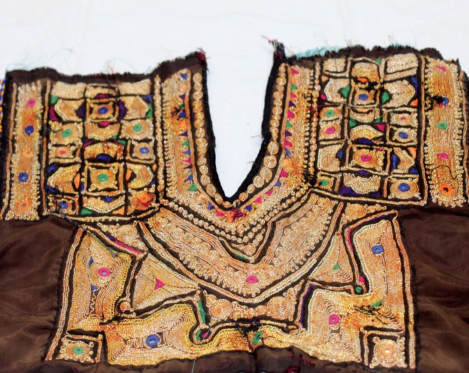 Vintage Kuchi Banjara Neck Yoke Traditionalart Embroidery Applique ...