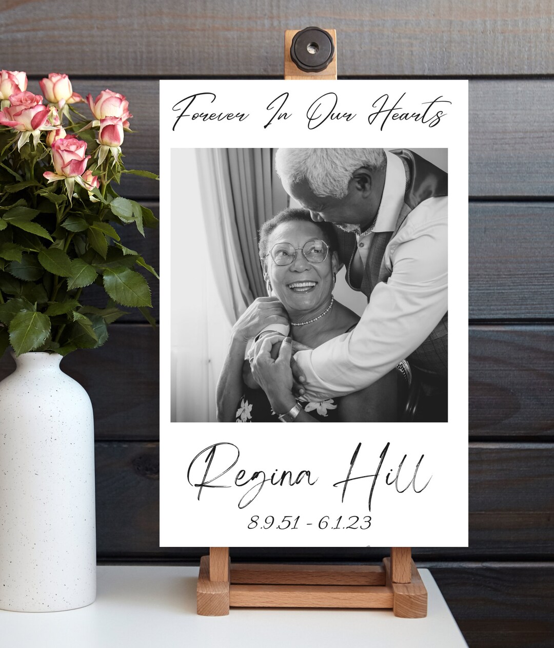 Funeral Sign Memorial Sign With Photo Simple Classy Memorial Funeral ...