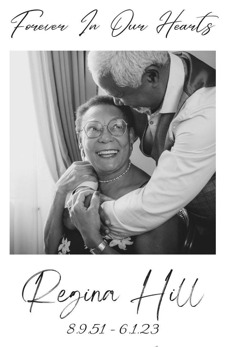 Funeral Sign Memorial Sign With Photo Simple Classy Memorial - Etsy