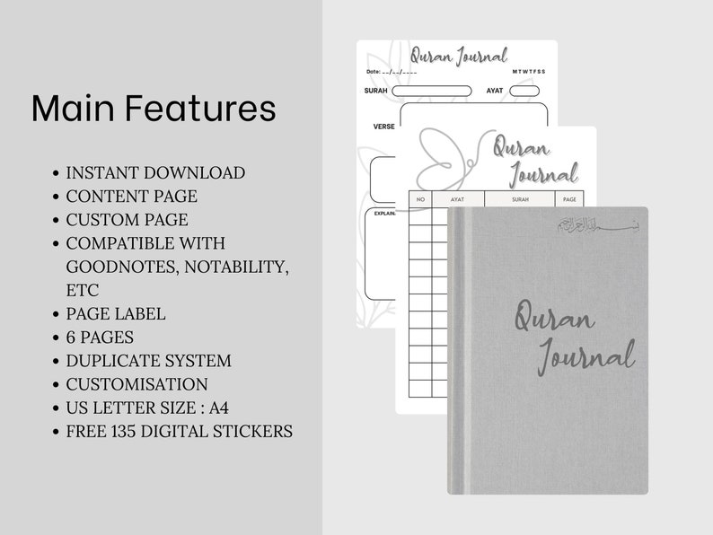 Digital Quran Journal, Quran Journal, Muslim Printable, Goodnotes ...