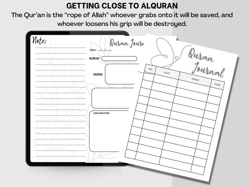 Digital Quran Journal, Quran Journal, Muslim Printable, Goodnotes ...