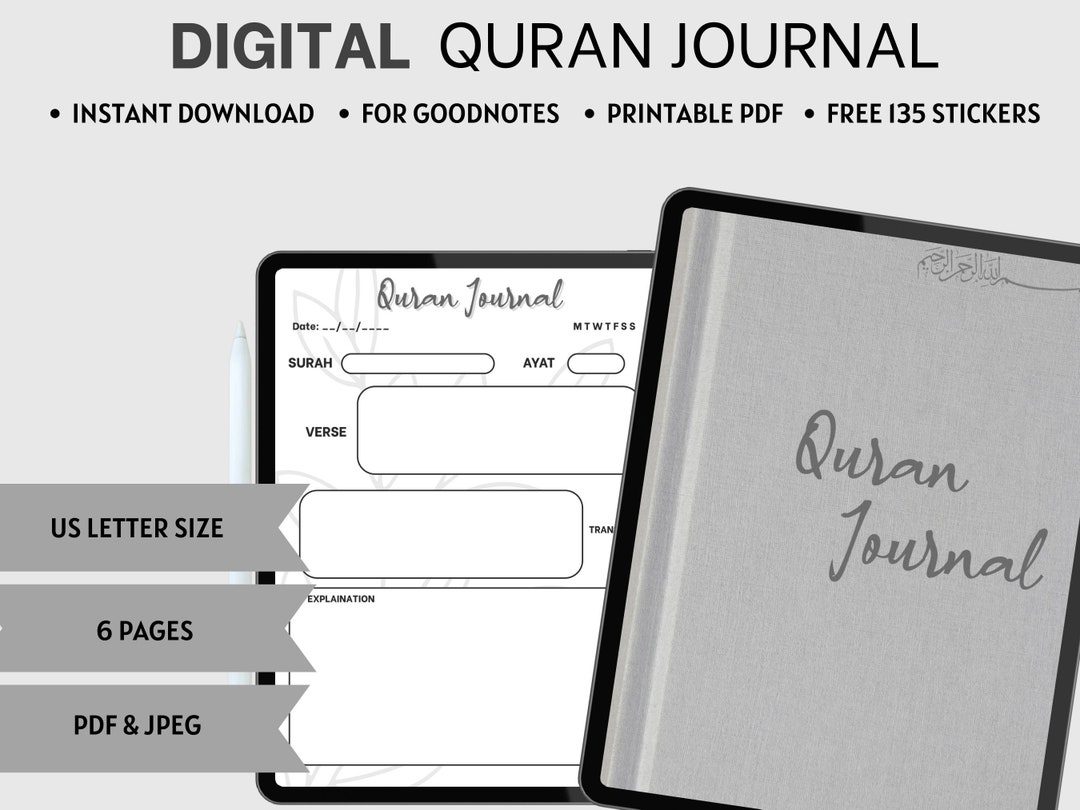 Digital Quran Journal, Quran Journal, Muslim Printable, Goodnotes ...