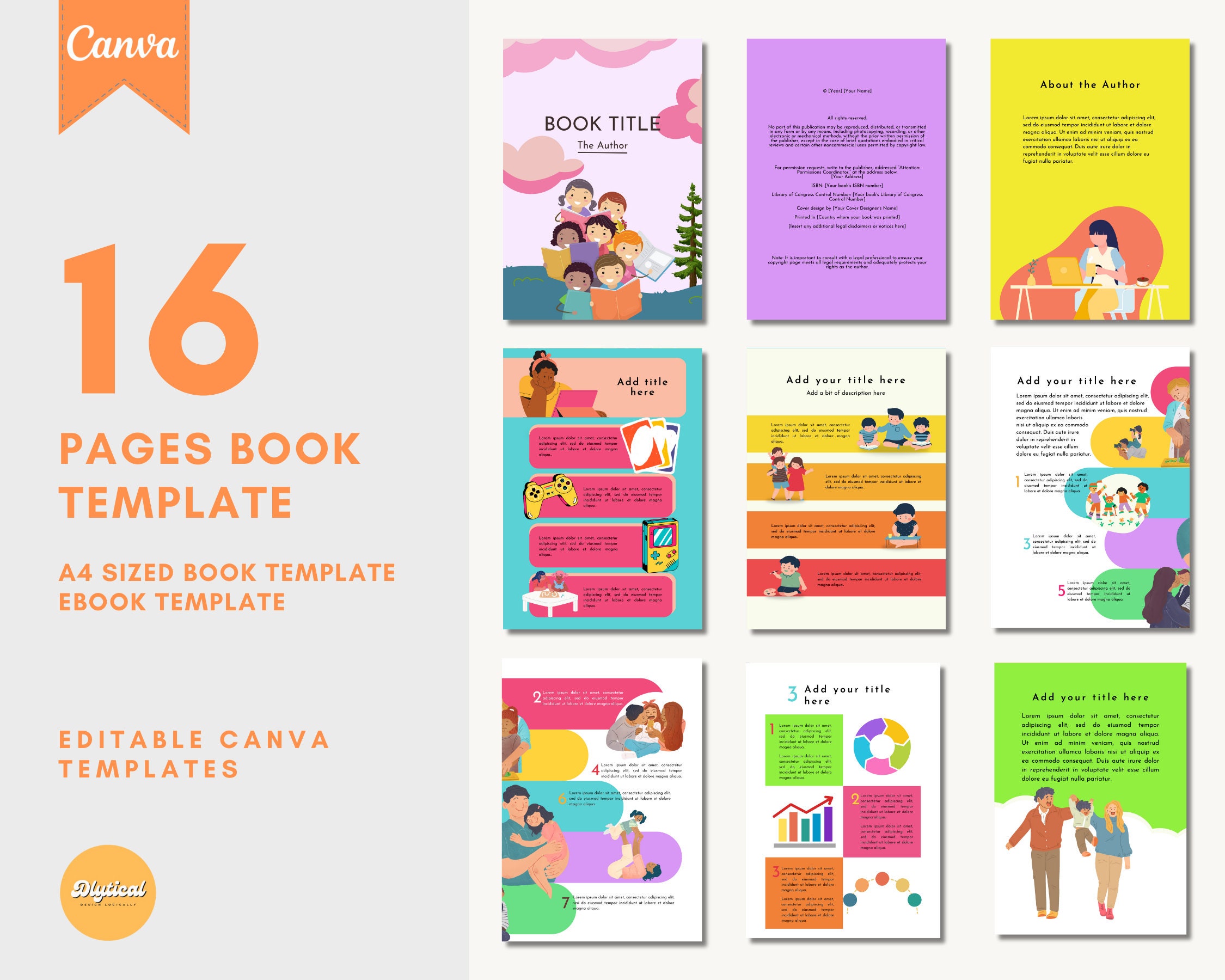 Editable A4 Childrens Book Template Self-publishing Template Picture ...