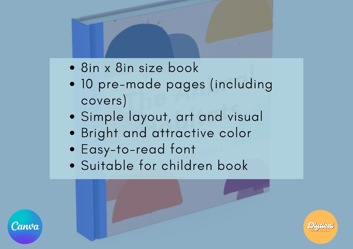 8x8 Editable Children Book Template Book Illustration Self Publish ...