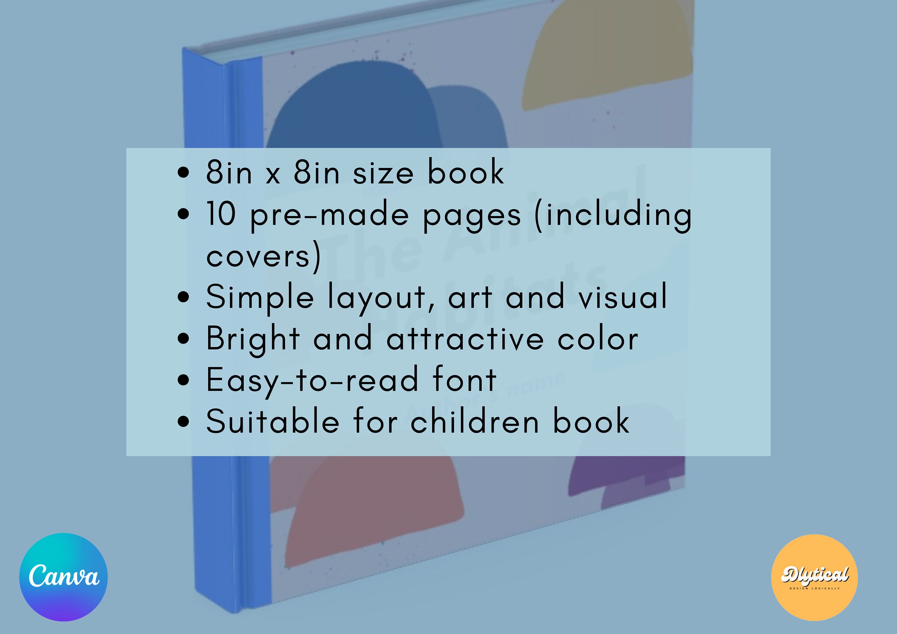 8x8 Editable Children Book Template Book Illustration Self Publish ...