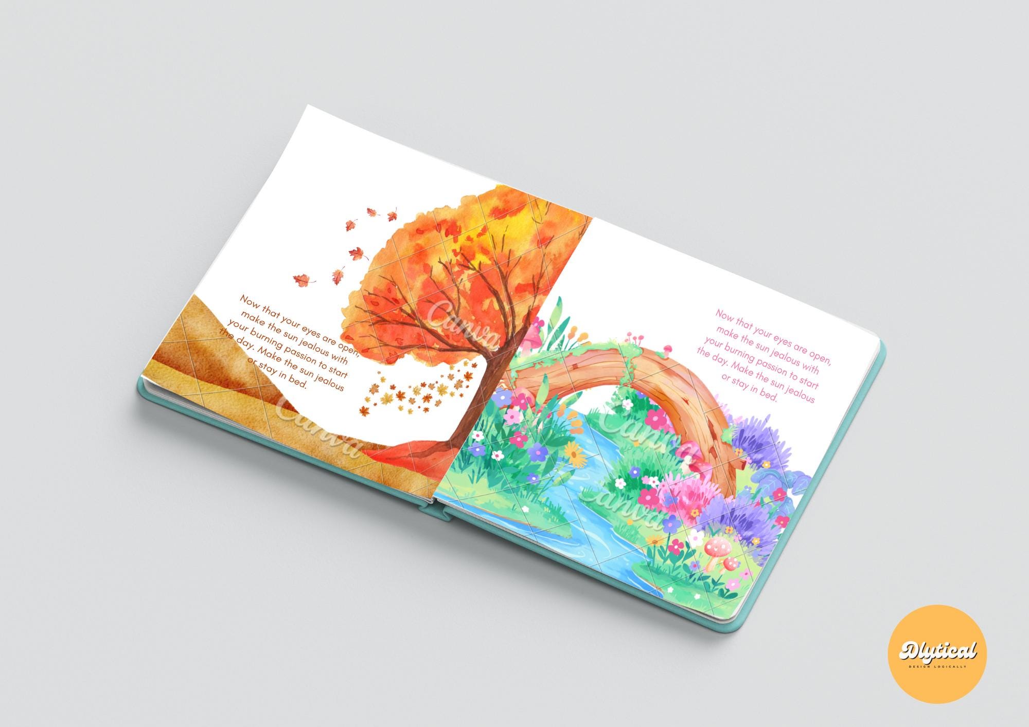 Watercolor Kids Book Template | Canva Storybook Layout (digital ...