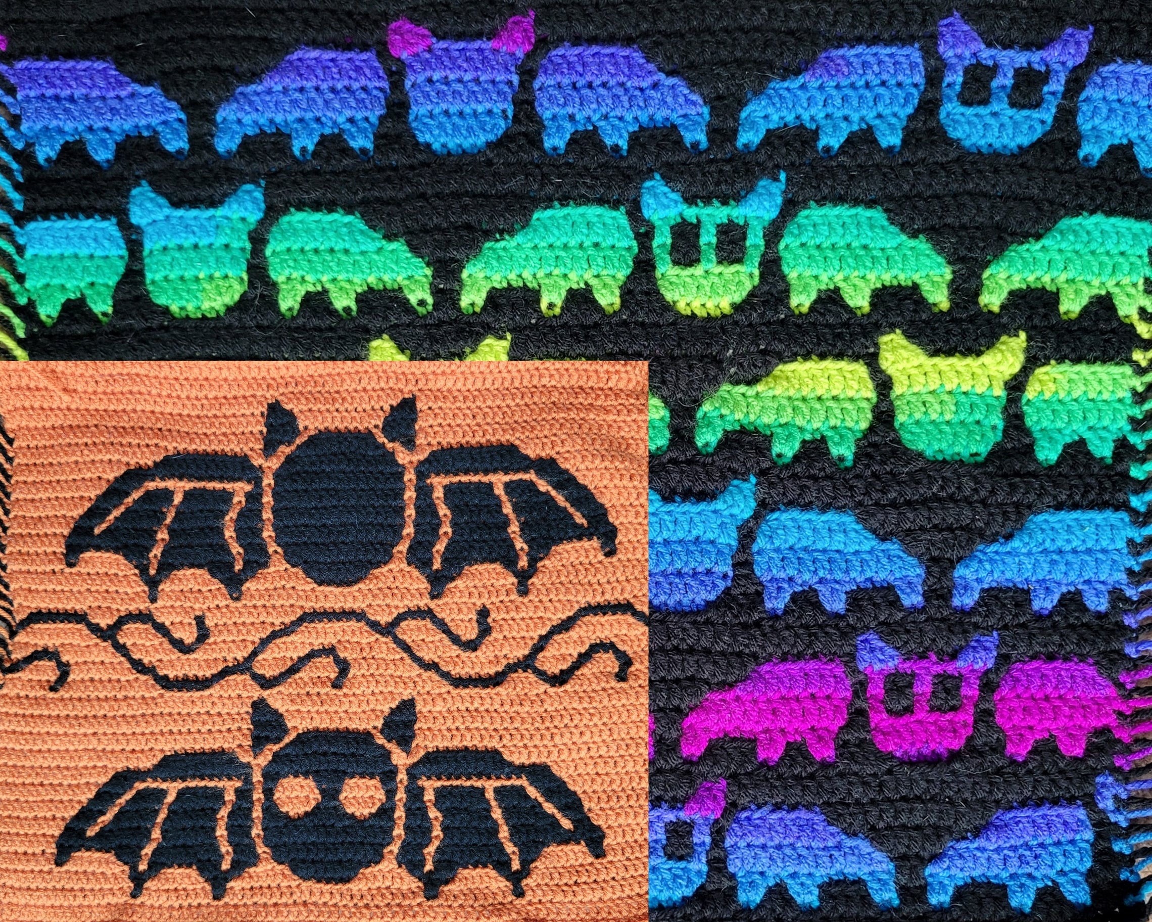 Bats Pillow Mosaic Crochet PDF Pattern - Etsy