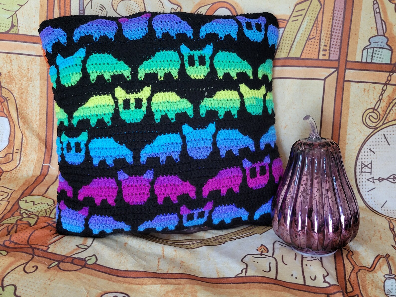 Bats Pillow Mosaic Crochet PDF Pattern - Etsy